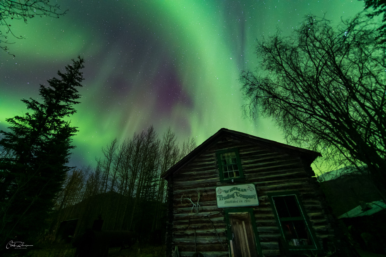 Aurora Over Trading Post | Wiseman, Alaska | Carl Johnson Photography