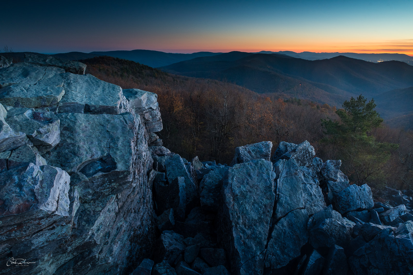 Blue Rocks and Dusk | Shenandoah National Park, Virginia | Carl Johnson ...